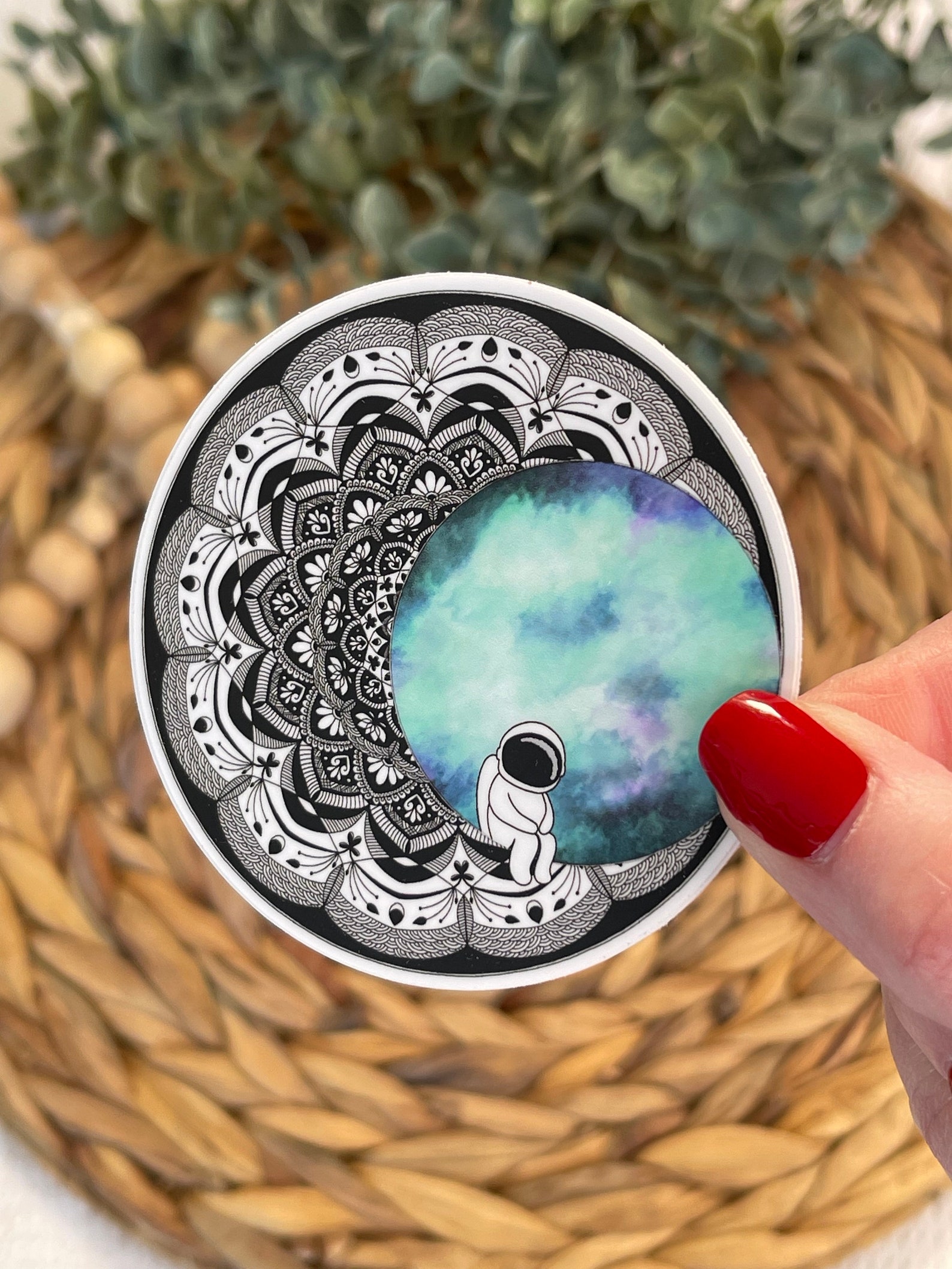 Moon Sticker Astronaut Sticker Space Sticker Galaxy - Etsy