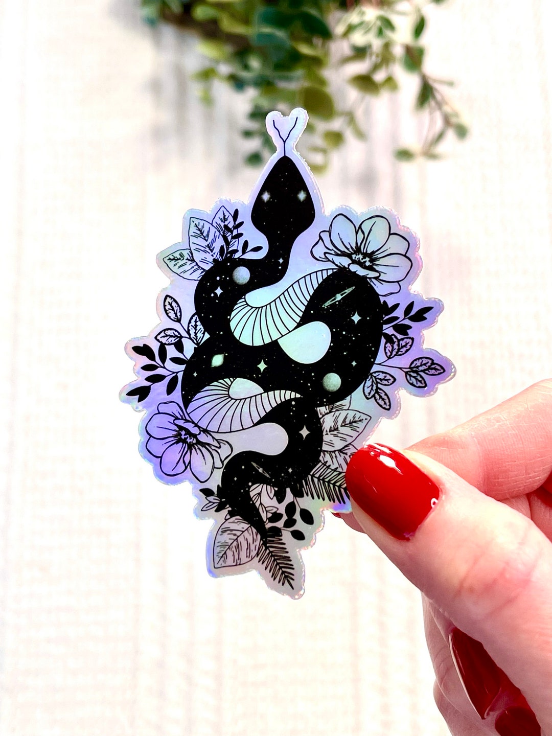Holographic Snake Sticker, Celestial Snake Sticker Rainbow, Witchy ...