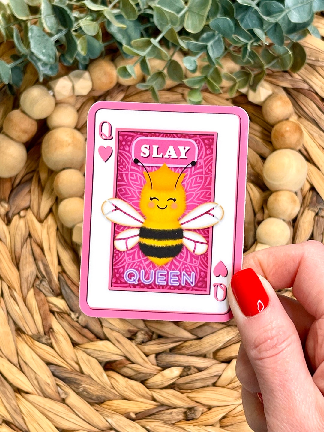 Slay Queen Bee Sticker, Pride Sticker, Yas Queen Slay, Affirming Ally ...