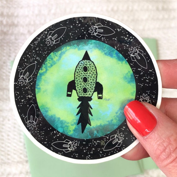 Rocket Ship Sticker Space Sticker Galaxy Spaceship Rocket | Etsy
