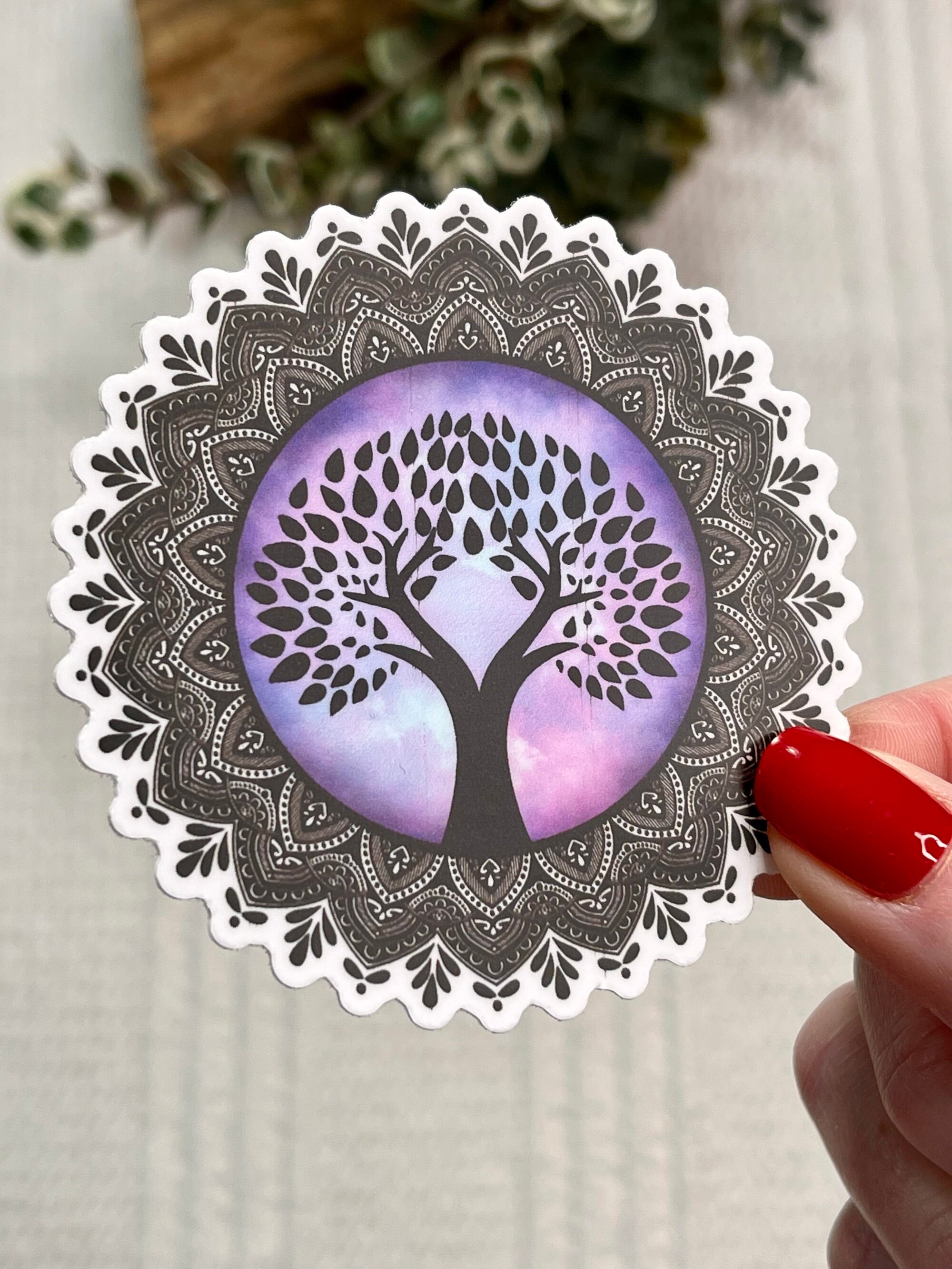 Purple Zen Tree Tree of Life Boho Car Decal Amethyst Tree of | Etsy