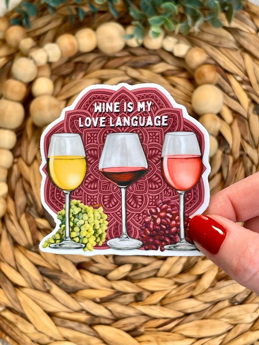 Wine Love Language Sticker, Bring Me Wine Sticker, Wine Lover Decal ...