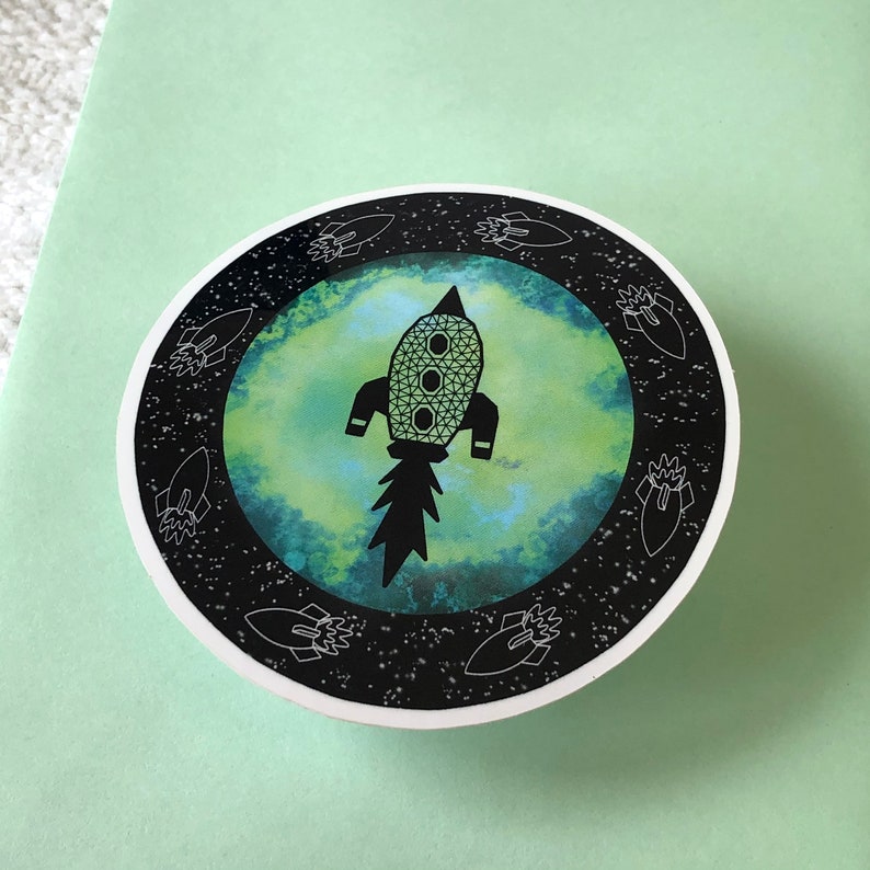 Rocket Ship Sticker Space Sticker Galaxy Spaceship Rocket | Etsy
