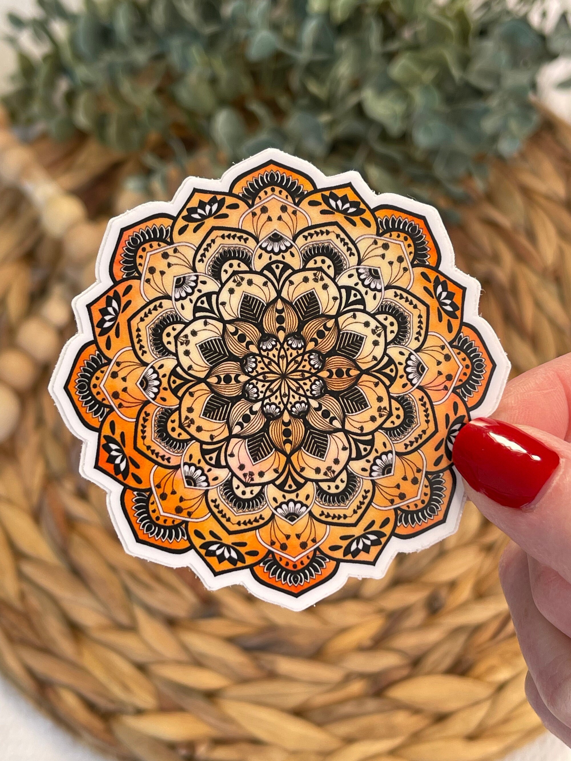 Floral Mandala Sticker Floral Floral Sticker Zen Sticker - Etsy