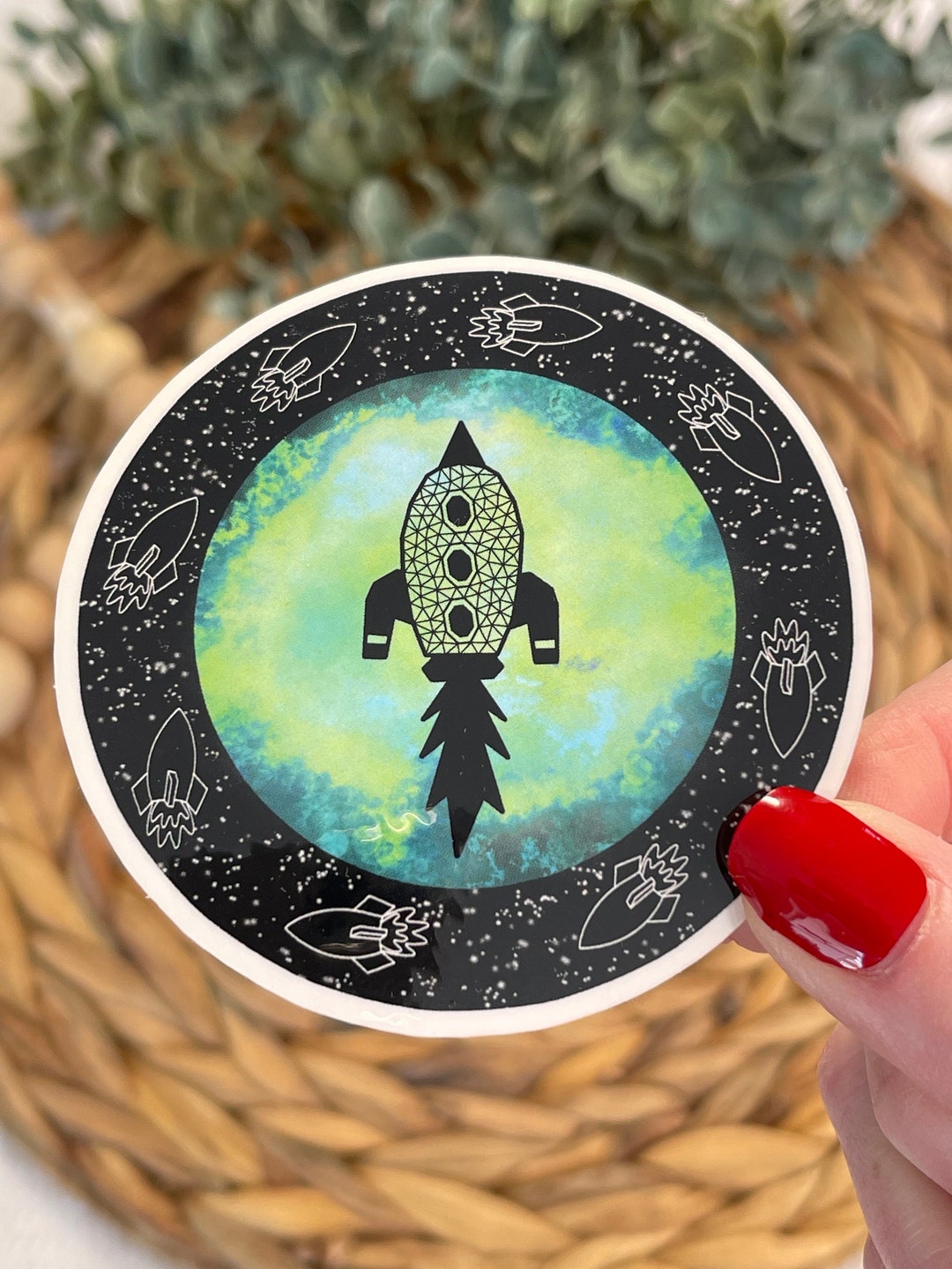 Rocket Ship Sticker, Space Sticker, Galaxy Spaceship, Rocket Ship ...