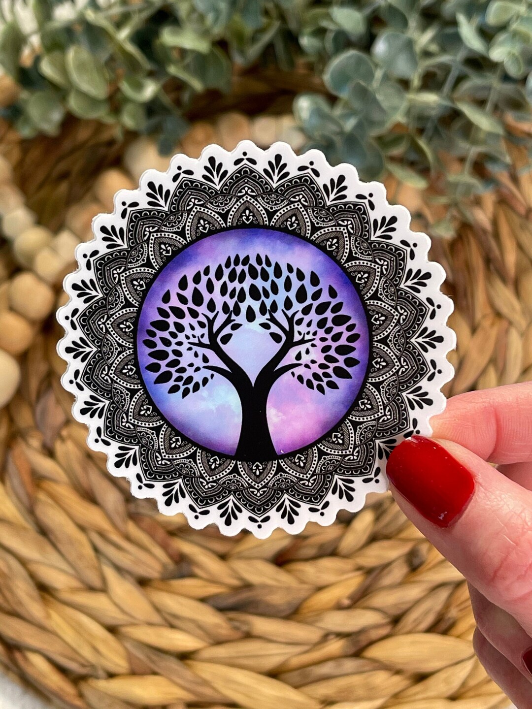 Purple Zen Tree, Tree of Life Boho Car Decal, Amethyst Tree of Life ...