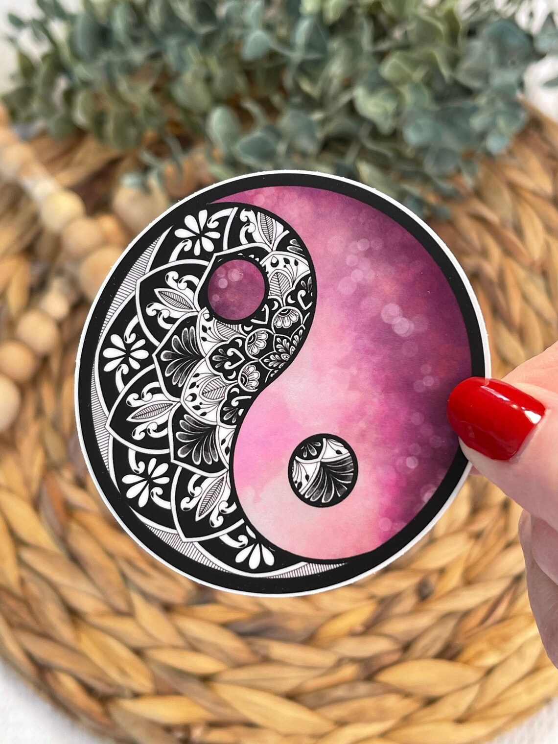 Yin Yang Sticker Yin Yang Watercolor Zen Sticker Bumper - Etsy