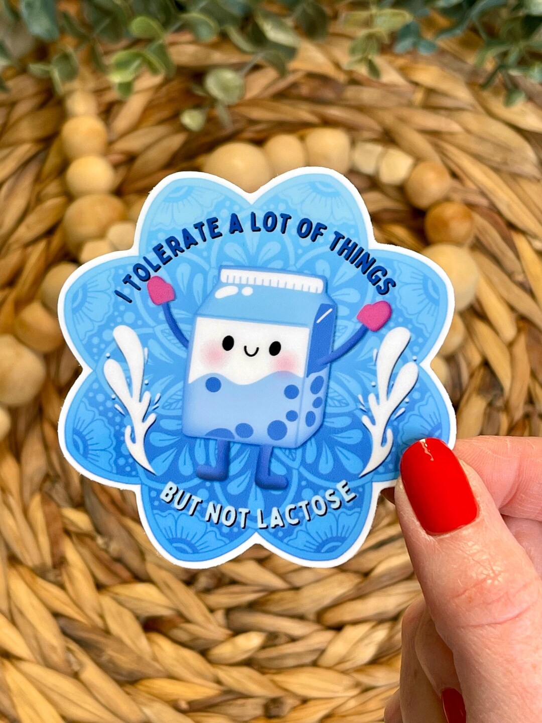 Lactose Intolerant Sticker, No Lactose Cute Sticker, No Dairy Sticker ...