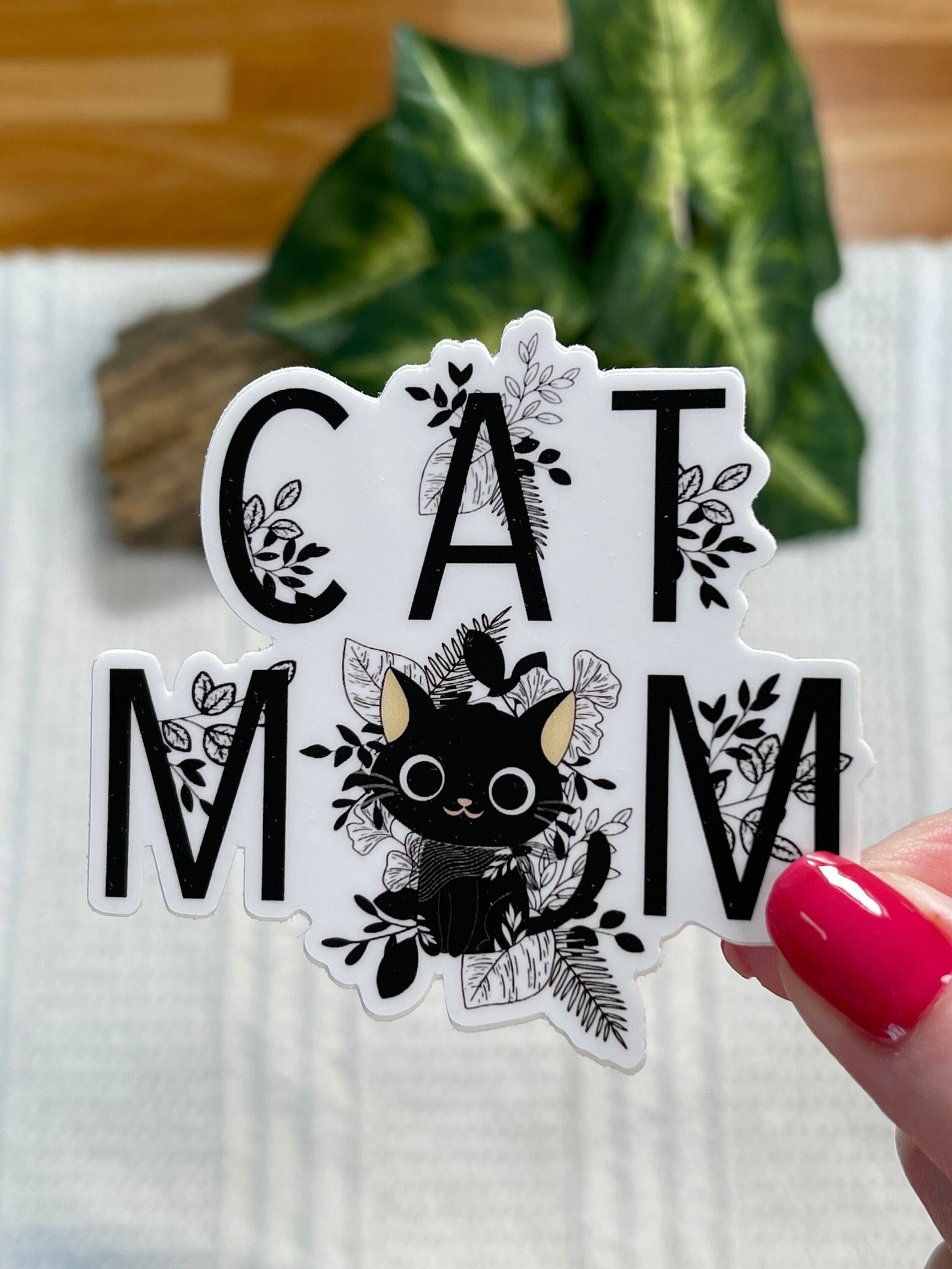 Cat Mom Stickers, Cat Paw Sticker, Cat Mom Vinyl Sticker, Cute Cat ...