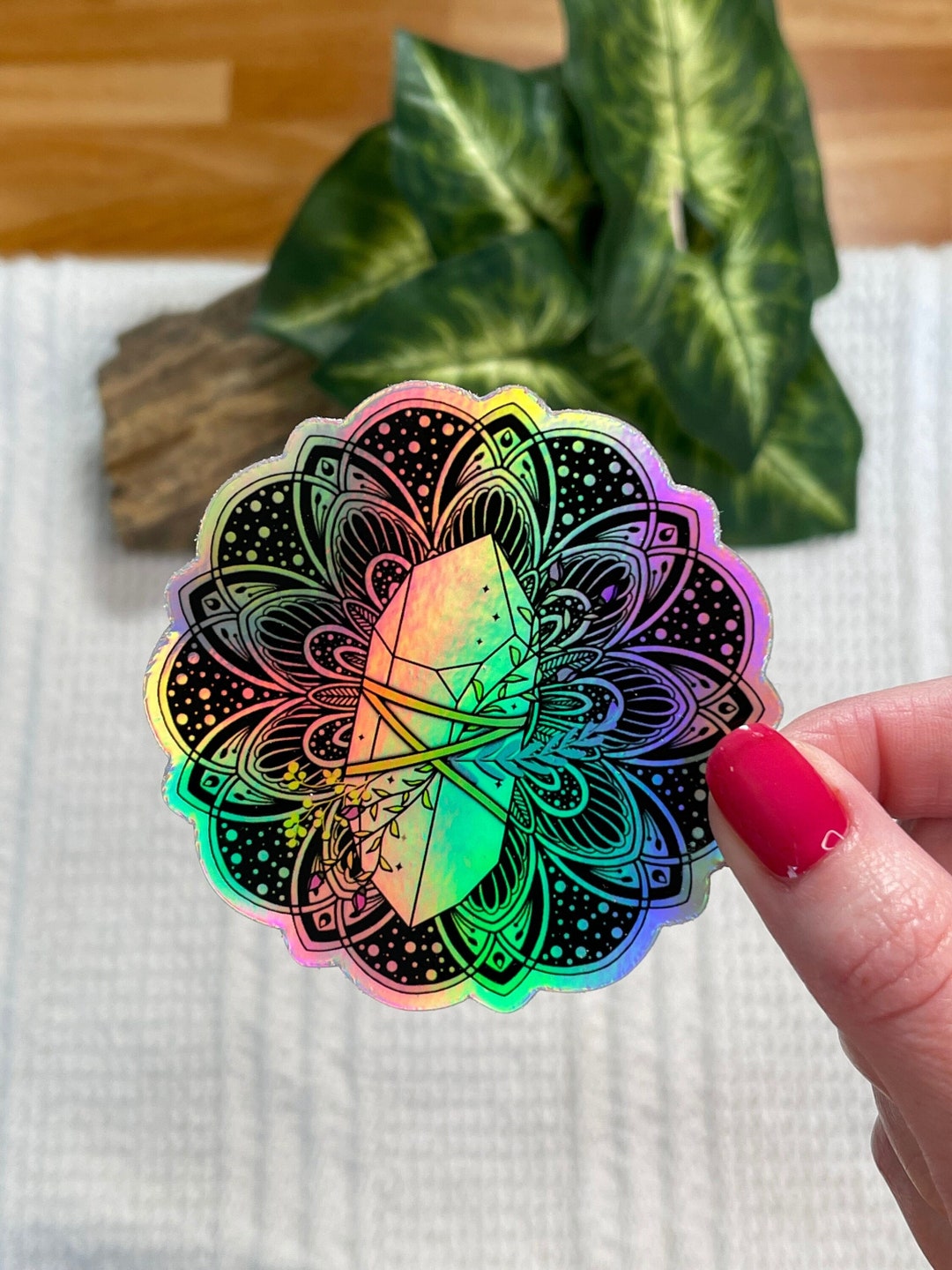 Holographic Crystal Sticker, Mandala Crystal Sticker, Holo Crystal ...