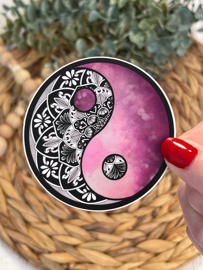 Yin Yang Sticker Yin Yang Watercolor Zen Sticker Bumper - Etsy