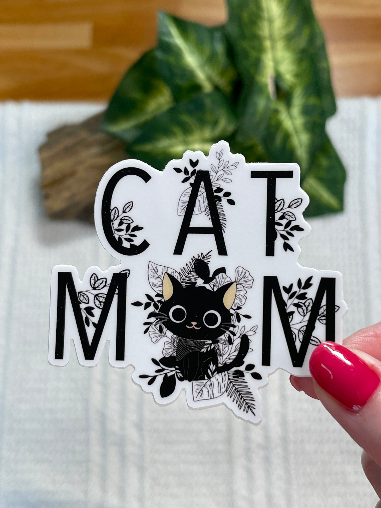 Cat Mom Stickers, Cat Paw Sticker, Cat Mom Vinyl Sticker, Cute Cat ...