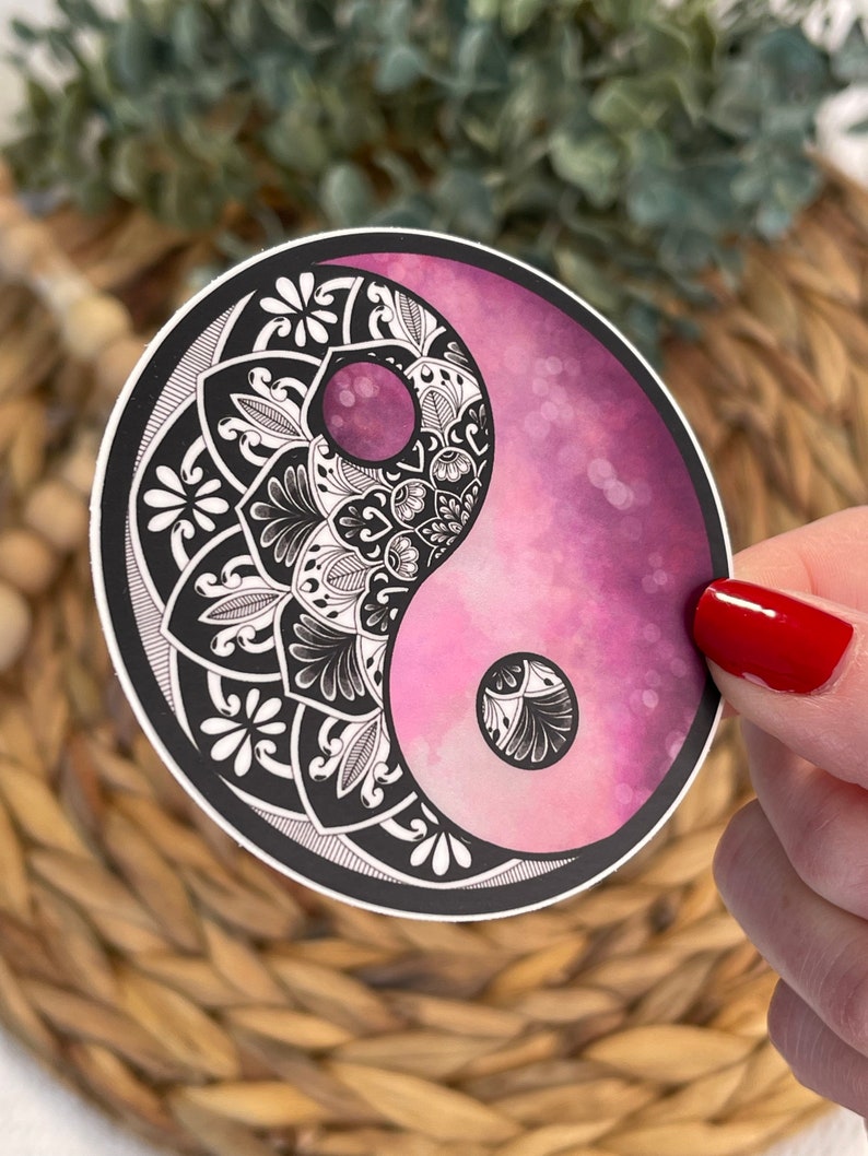 Yin Yang Sticker, Yin Yang Watercolor, Zen Sticker, Bumper Sticker ...