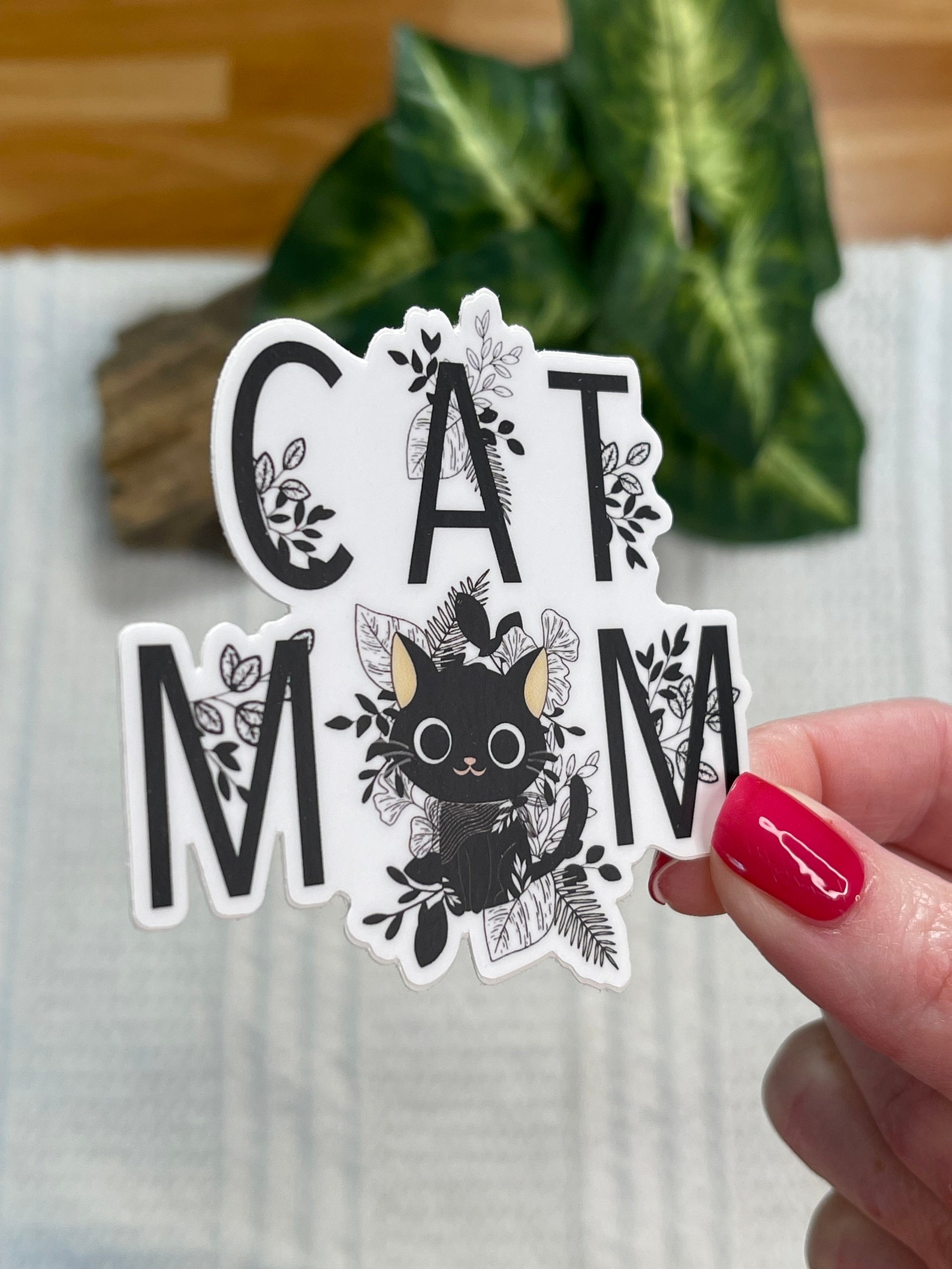 Cat Mom Stickers, Cat Paw Sticker, Cat Mom Vinyl Sticker, Cute Cat ...
