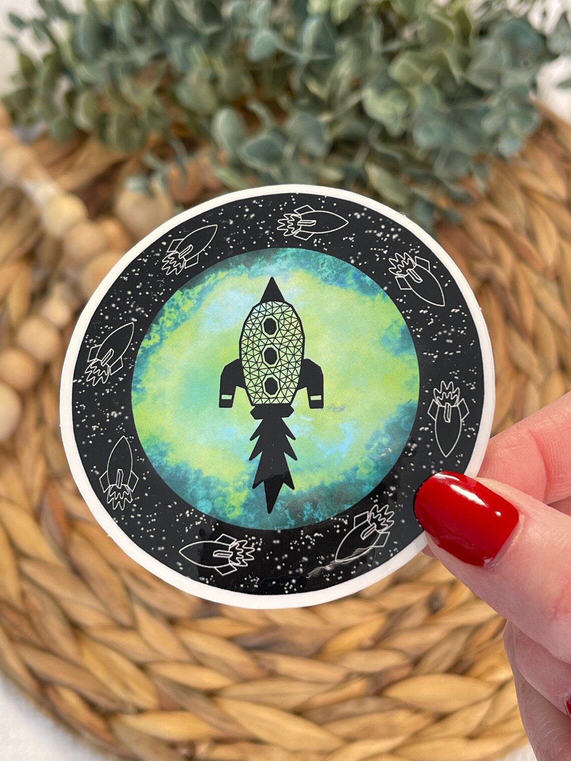 Rocket Ship Sticker Space Sticker Galaxy Spaceship Rocket - Etsy