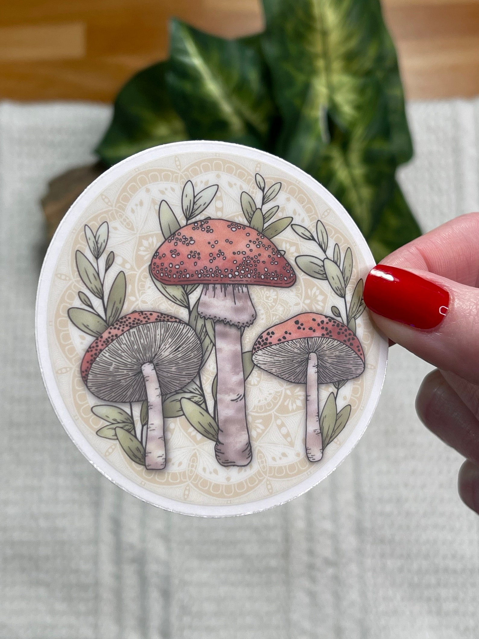 Trippy Magic Mushroom Sticker, Vintage Mushroom Sticker, Nature ...