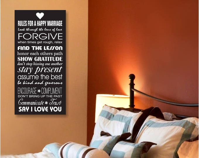 Marriage Rules Sign, Rules for Marriage, Home Decor, Wall Art, Home Art ...