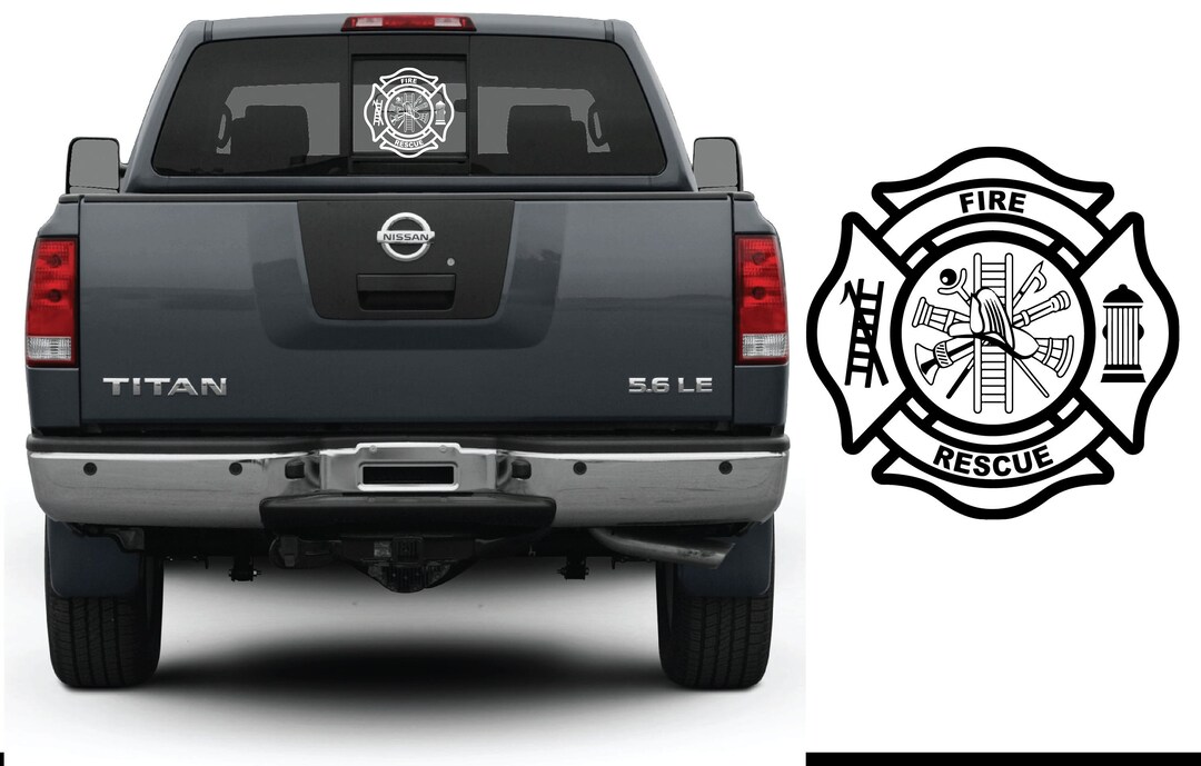 Firefighter, Maltese Cross, Rescue, Fire, Axe, American, Die Cut, Vinyl ...
