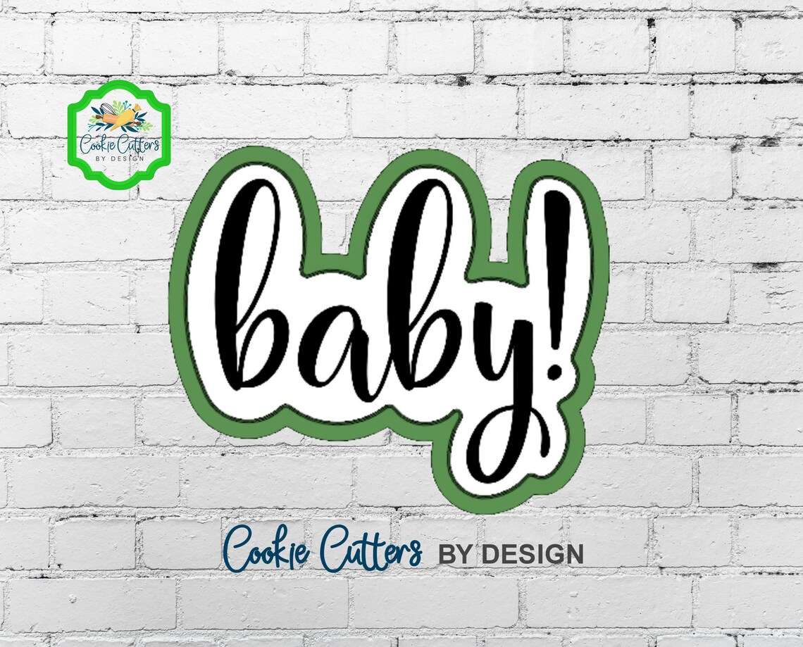 Hand Lettered Baby Word Cookie Cutter / Baby Shower Cookie | Etsy