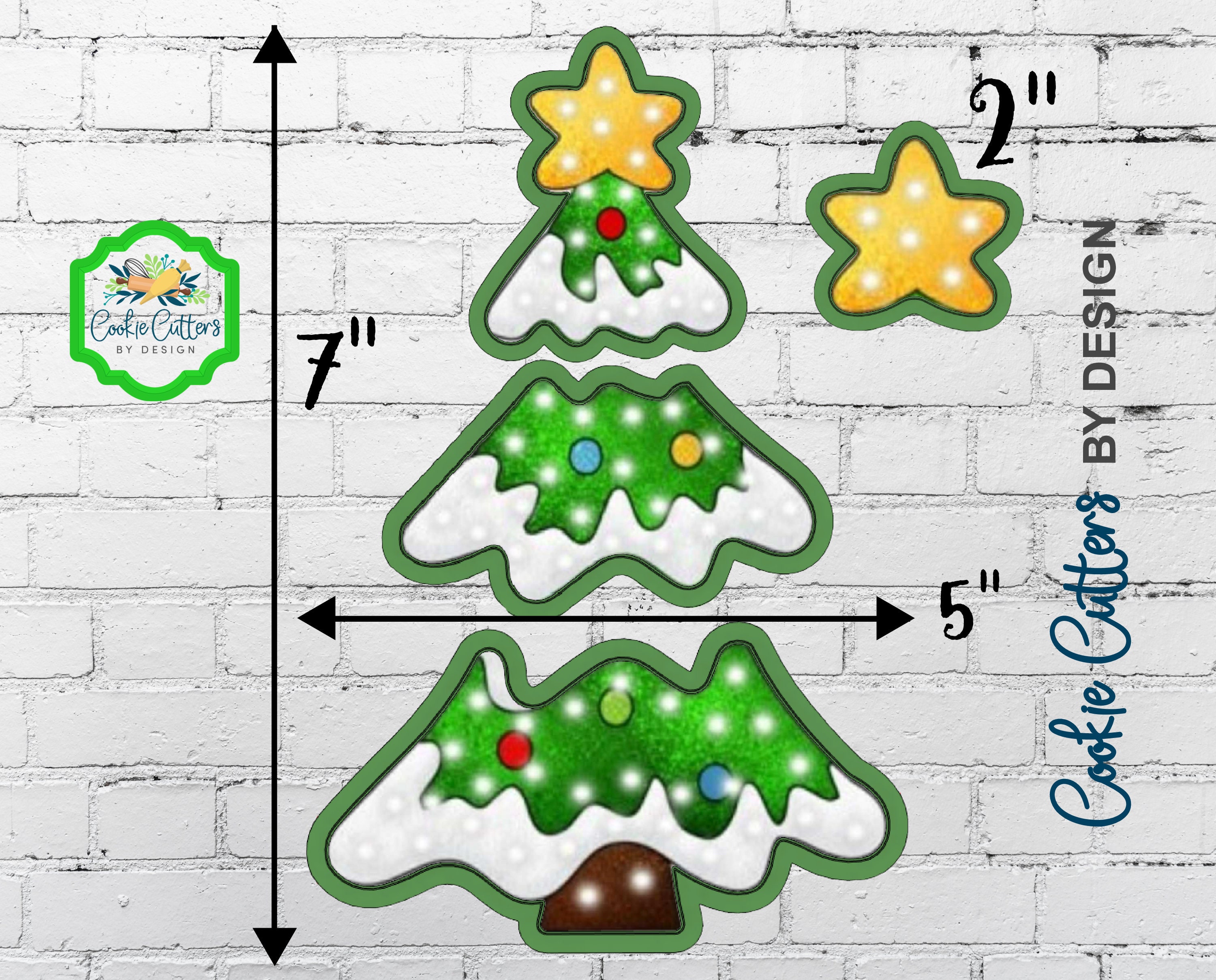 4 Cutter Rounded Stacked Christmas Tree Cookie Cutter Set | Etsy