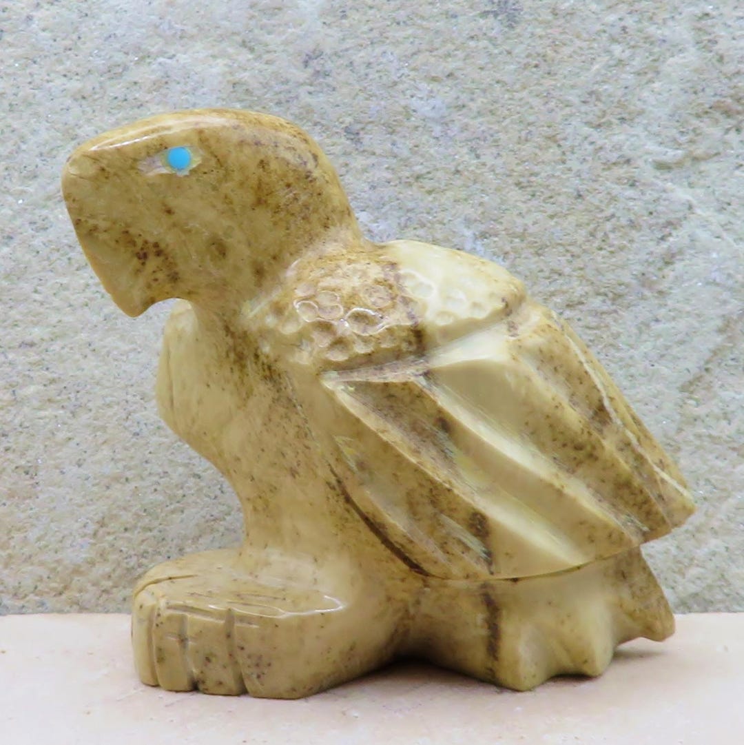 Zuni Fetish Eagle-native American-authentic Zuni Animal Carving-onyx ...