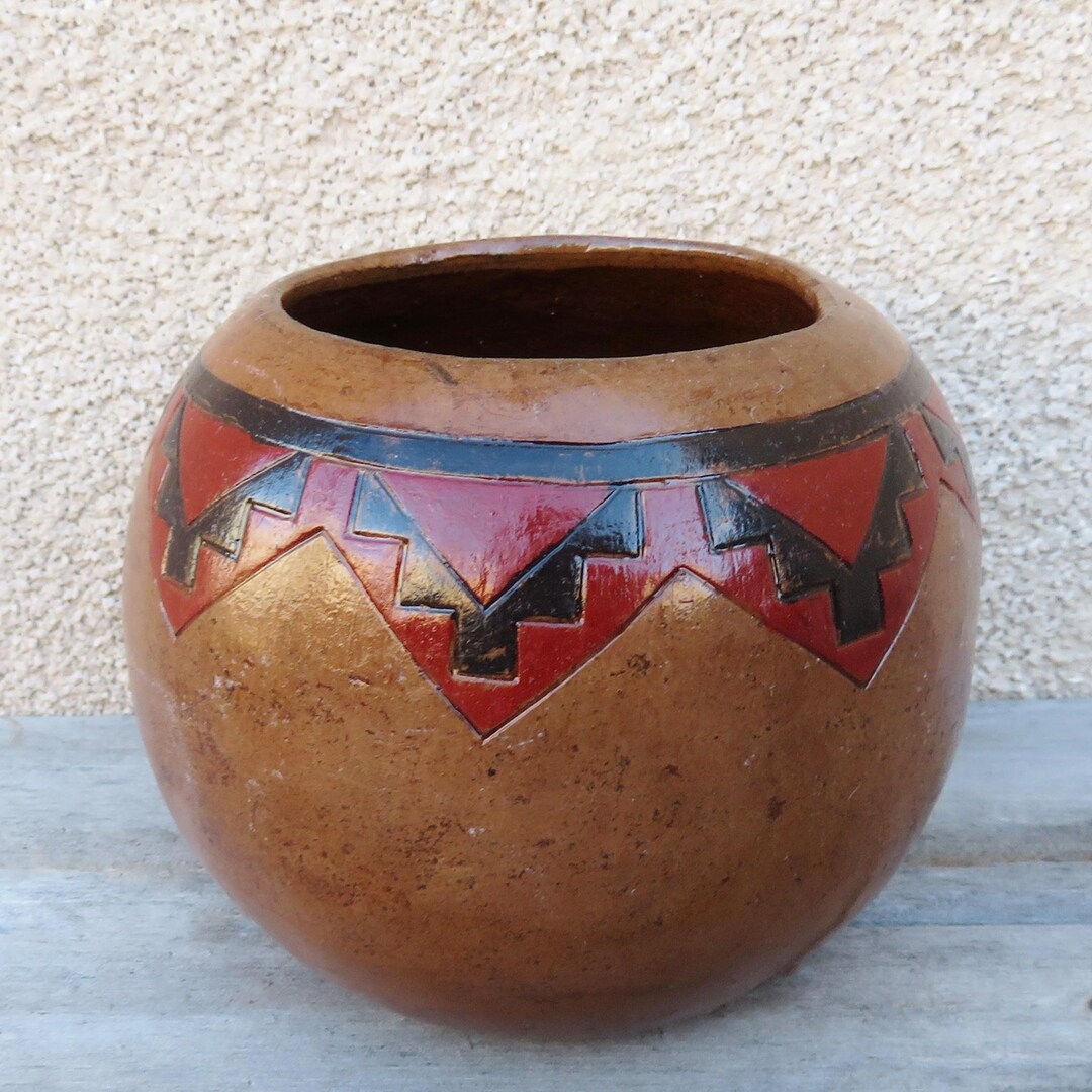 Native American Pottery-authentic Clay Pottery-navajo Hand Built Pinon ...