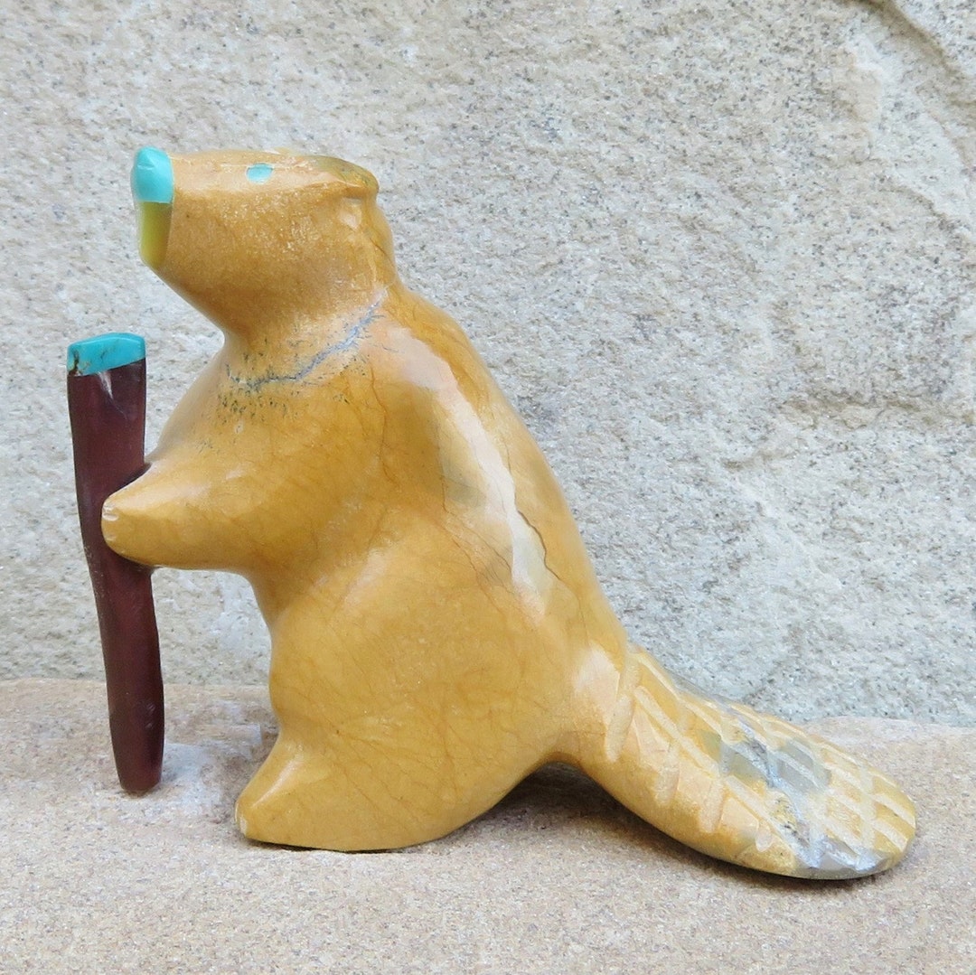 Zuni Fetish Carving-authentic Native American Animal Carving-travertine ...