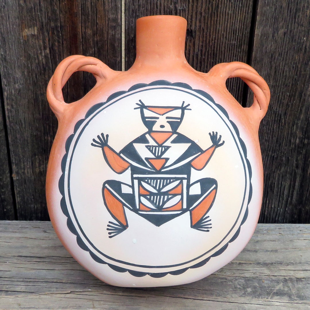 Native American Pottery-zuni Handmade Red Clay Pottery-dragonfly and ...