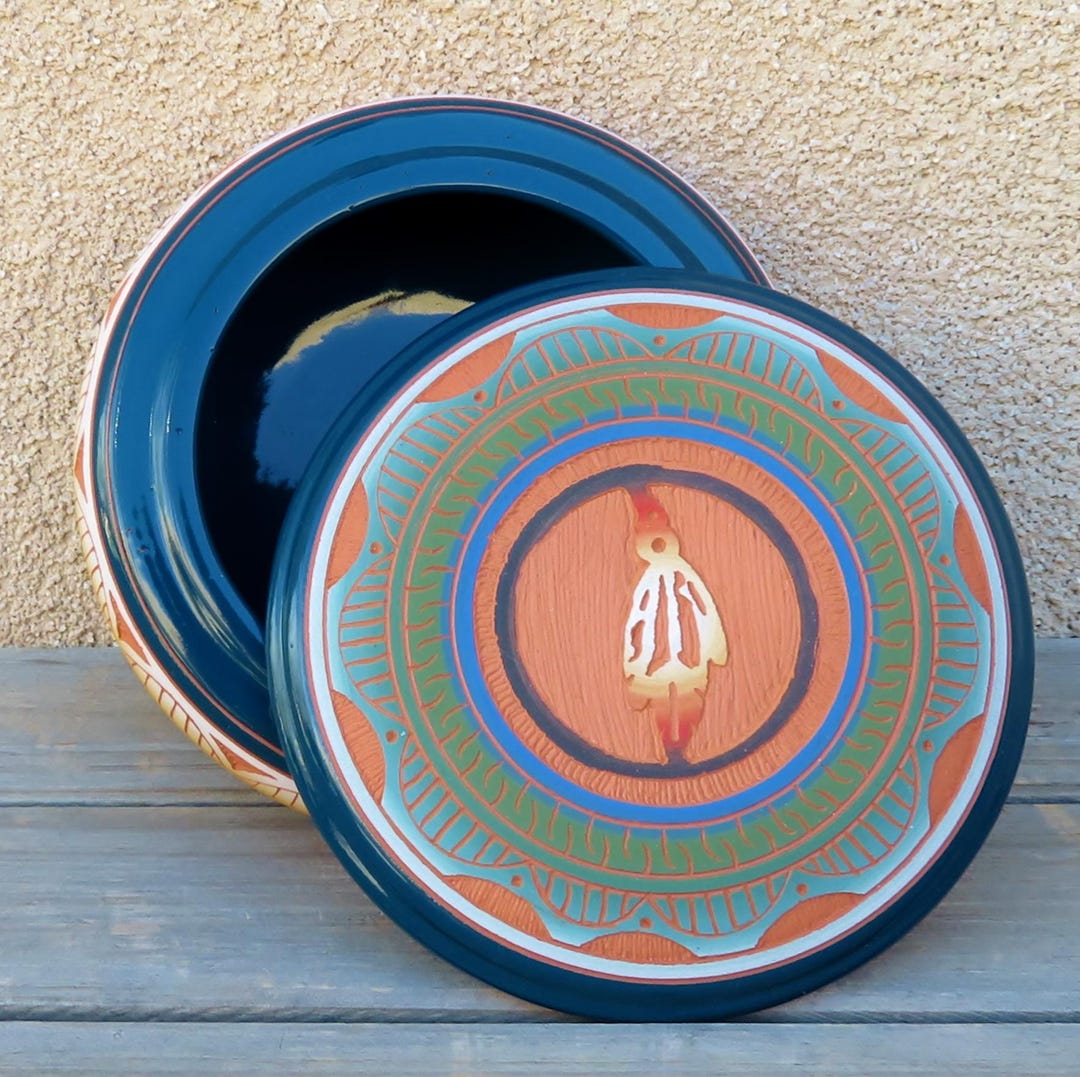 Native American Pottery-authentic Navajo Fine Etched Red Clay Pottery ...