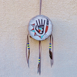 Native American Art-navajo Hand Painted Drum Wall Hanging-healing HAND ...