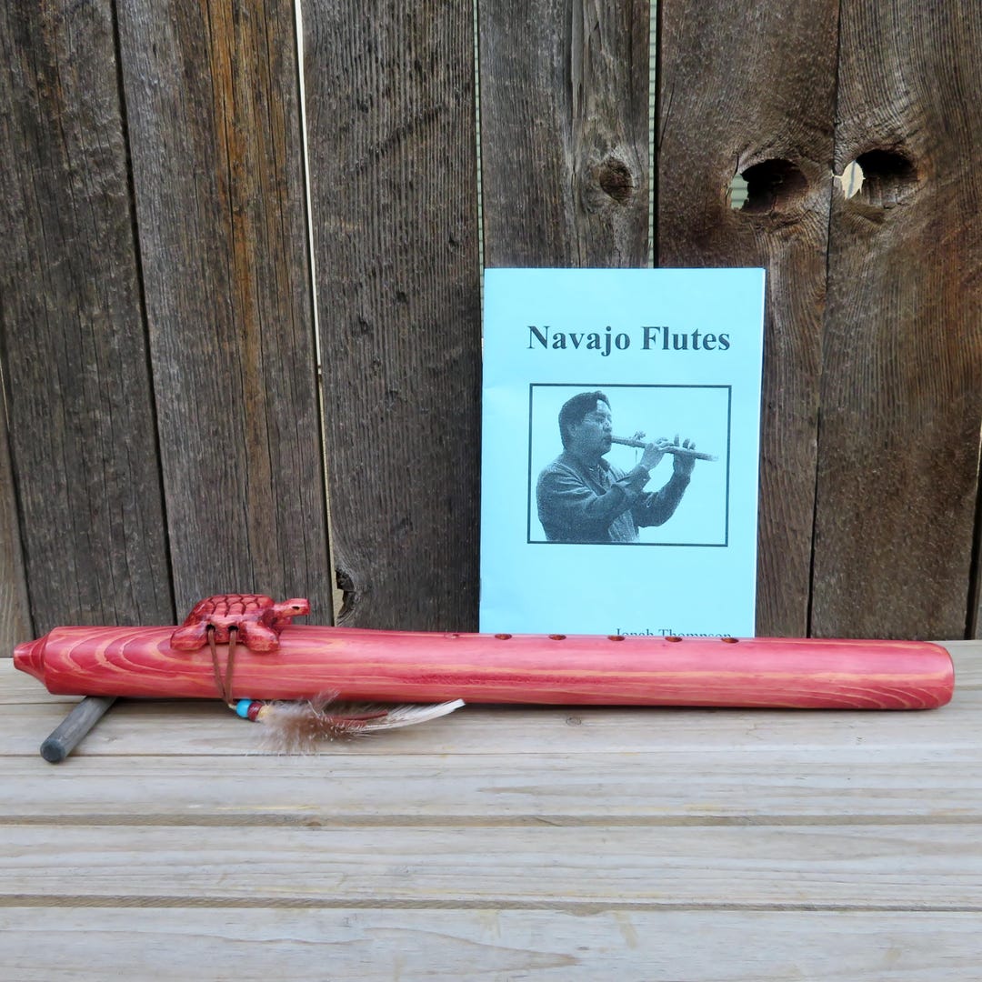 Native American Art-handmade Navajo/dine Pine TURTLE Totem FLUTE-A ...