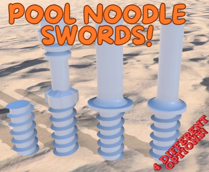 Pool Noodle Sword Hilt Grip| 3d-printed Beach Toy | Waterlog Sword ...