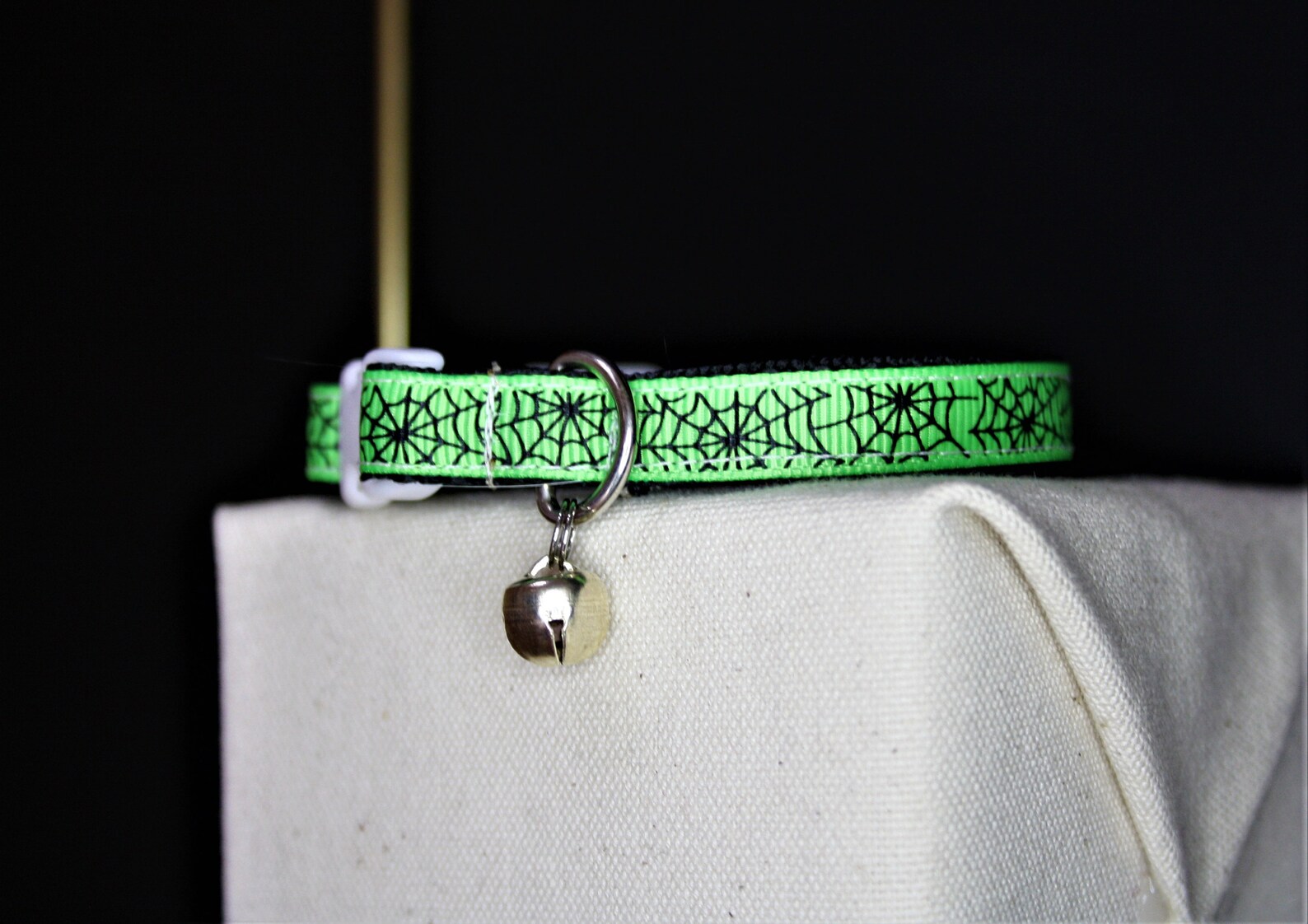 HALLOWEEN CAT COLLAR | Spider Web Cat Collar | Green Black Cat Collar ...