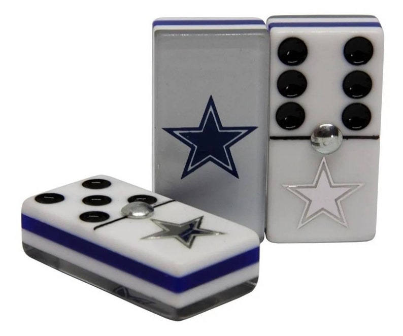 Dallas Cowboys Domino Game Set Double 6 Dominoes Football | Etsy