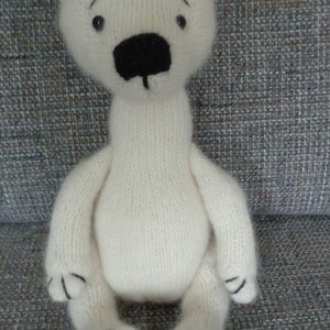 Cute Polar Bear Knitted Toy Sweet Cute Soft Plush White Clothes Dressed ...