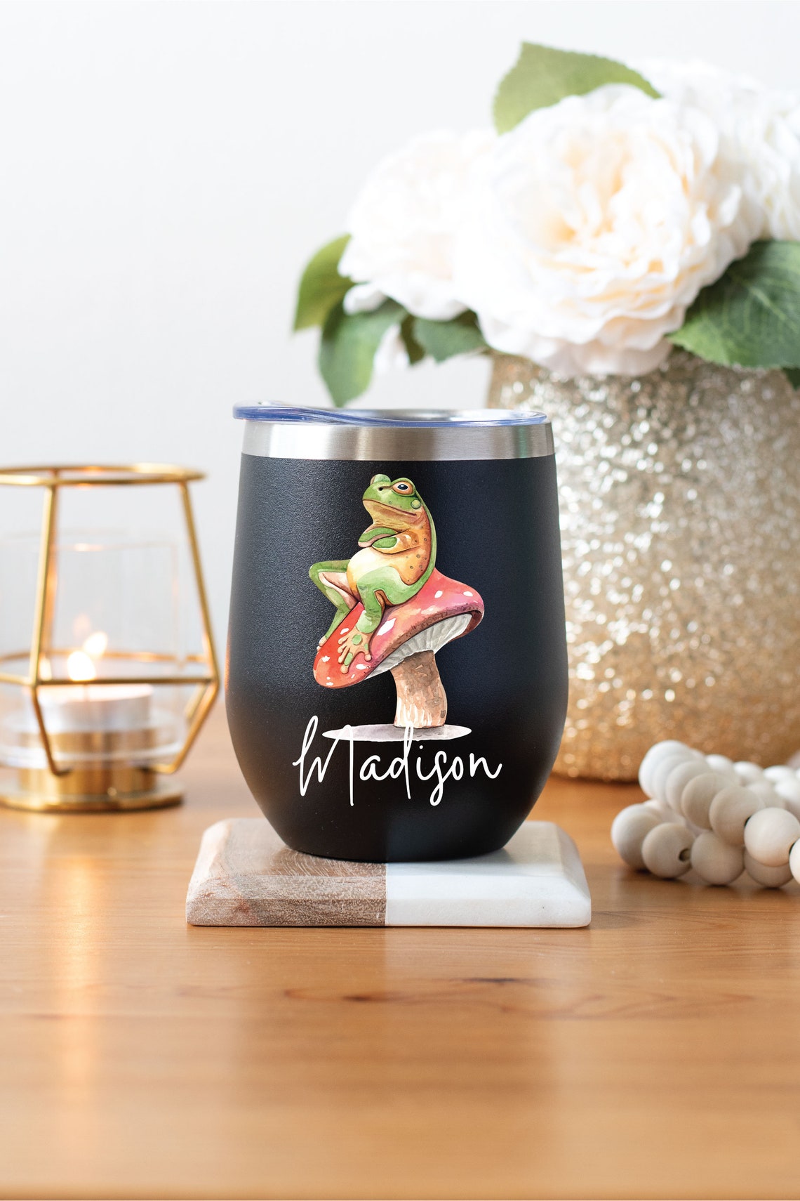 Frog on Mushroom Cup Frog Gifts for Frog Lovers Personalized | Etsy