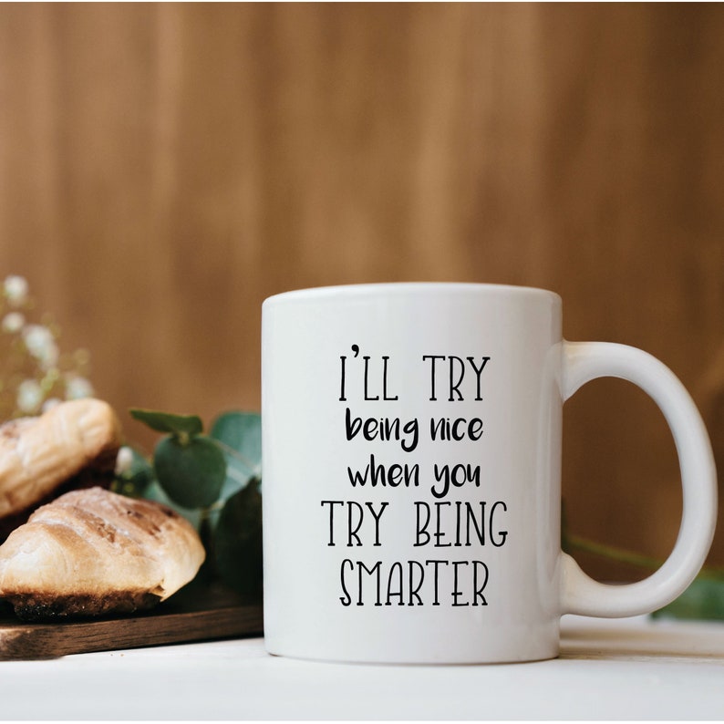 I'll Try Being Nice When You Try Being Smarter Mug - Etsy