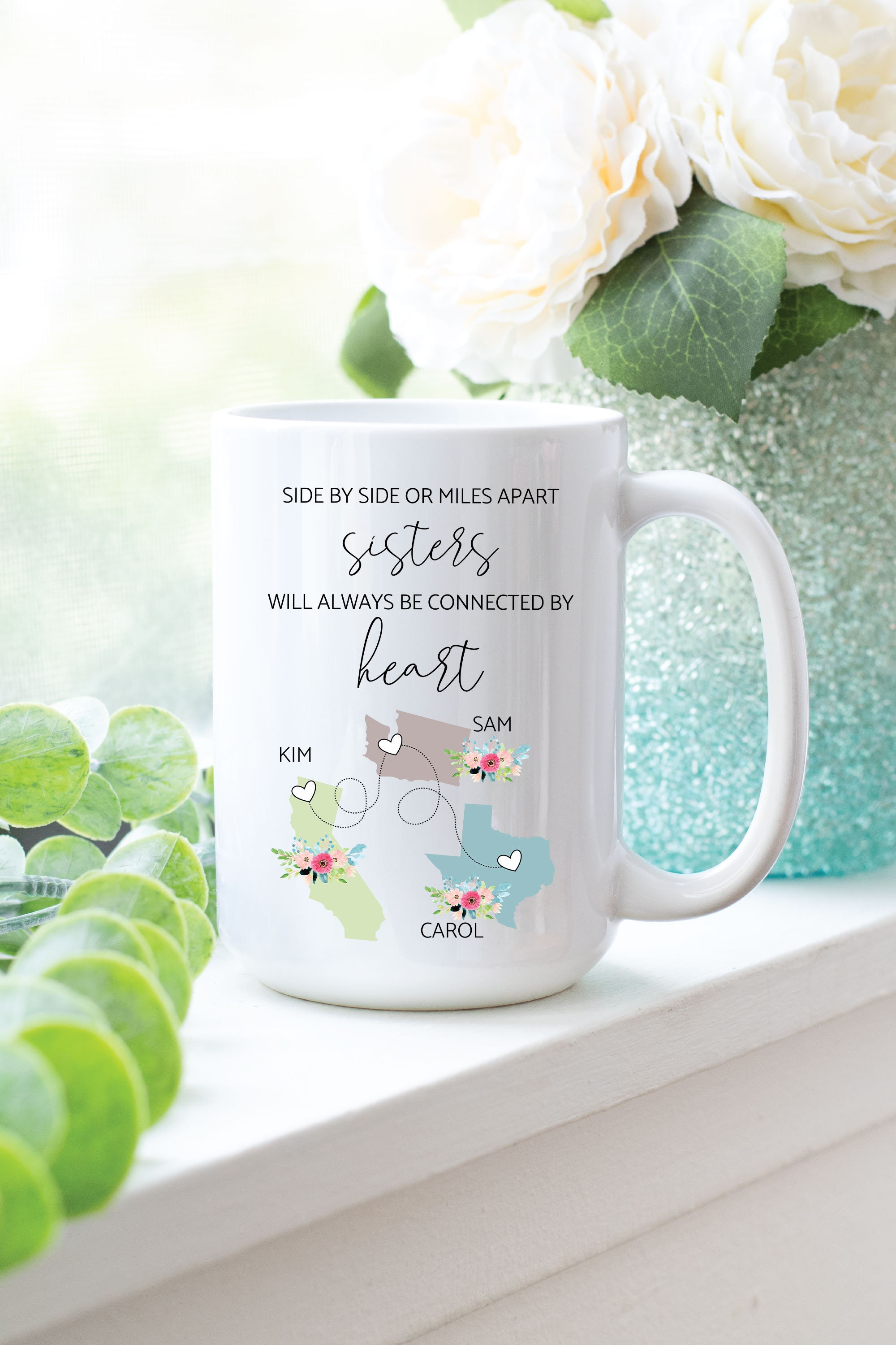 Custom Long Distance Sister Gift Sisters Gift Side by Side - Etsy