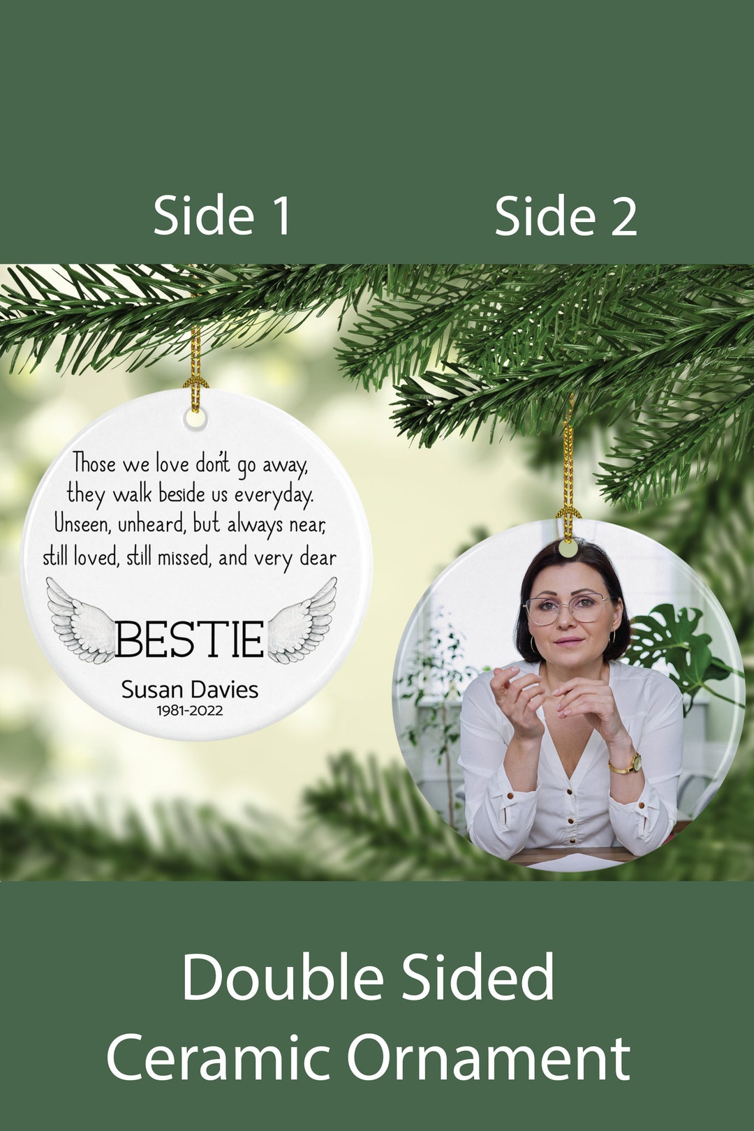 Best Friend Memorial Ornament, Bereavement Gift for Loss of Bestie ...