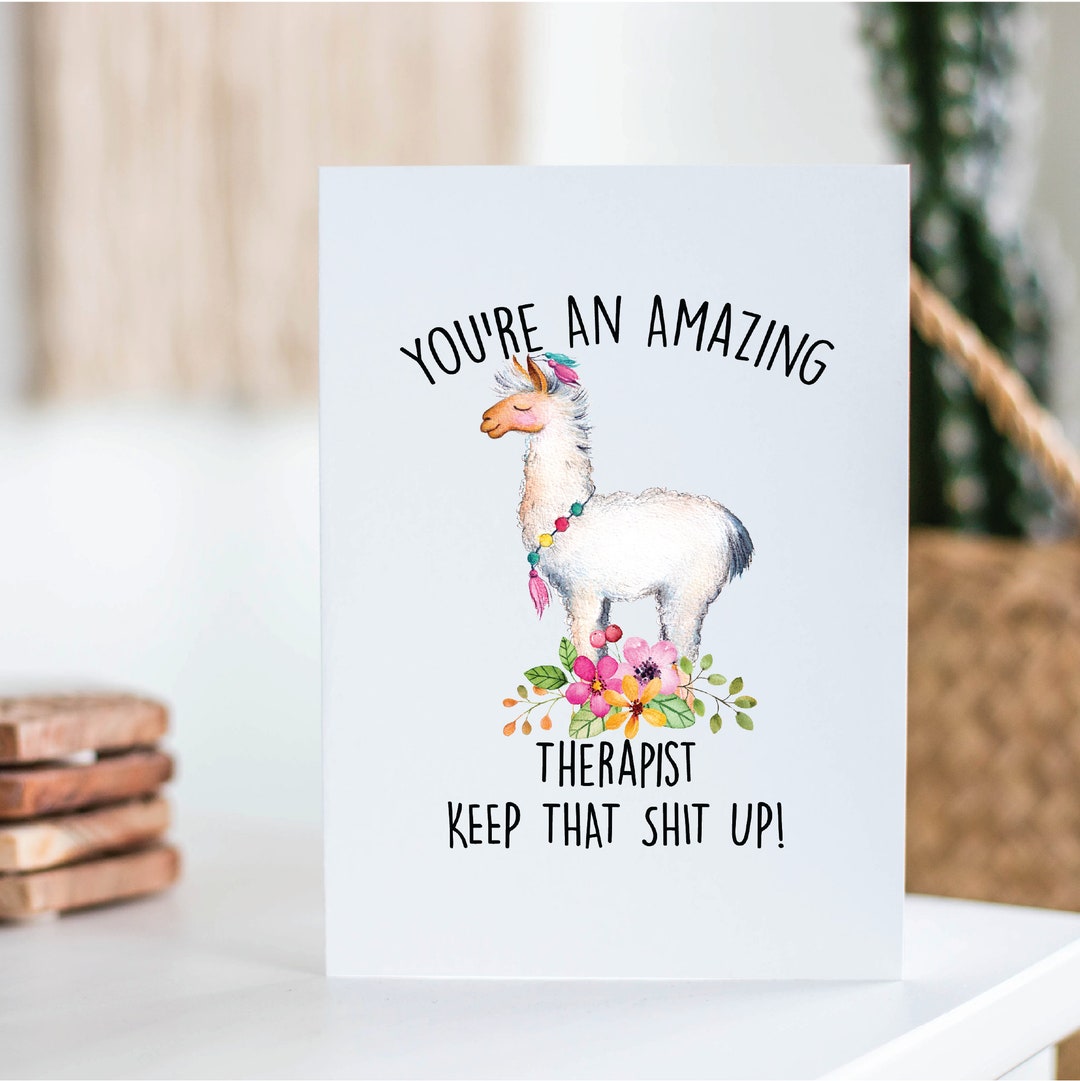 Card for Therapist, Therapist Card for Birthday, Funny Therapist Card ...
