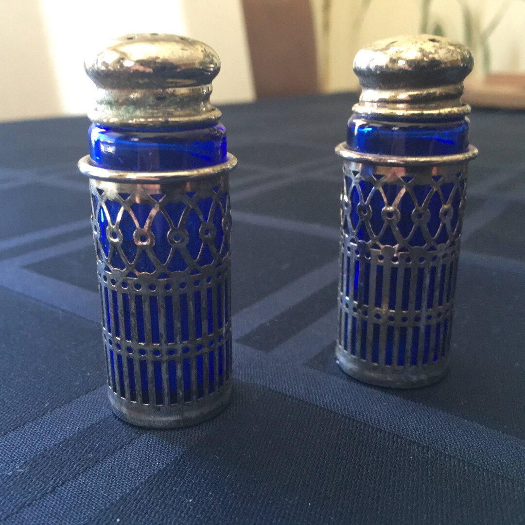 Art Deco Cobalt Blue Salt & Pepper Shakers - Etsy