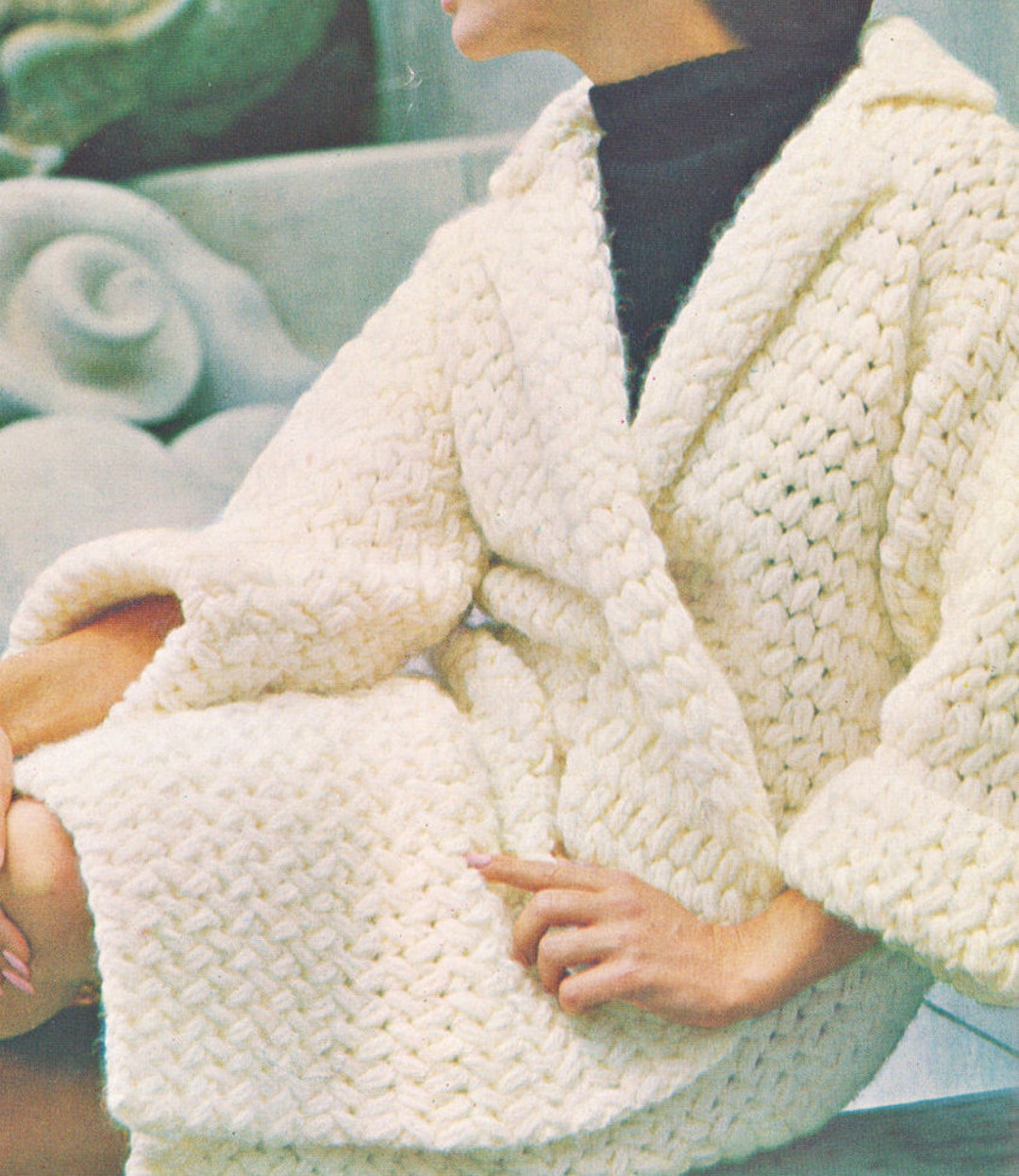 Chunky Crochet Coat / Robe Pattern for Women, Digital Download Crochet ...