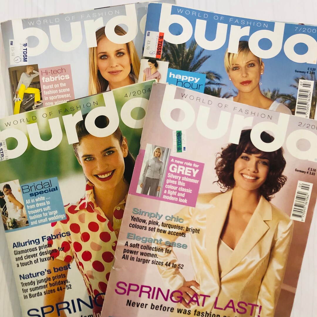 Choice of Burda Adults Sewing Pattern Magazines. ENGLISH 2004's ...