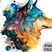 Celestial Wolf Clipart, Mystical Wolf Sublimation Design, Commercial ...