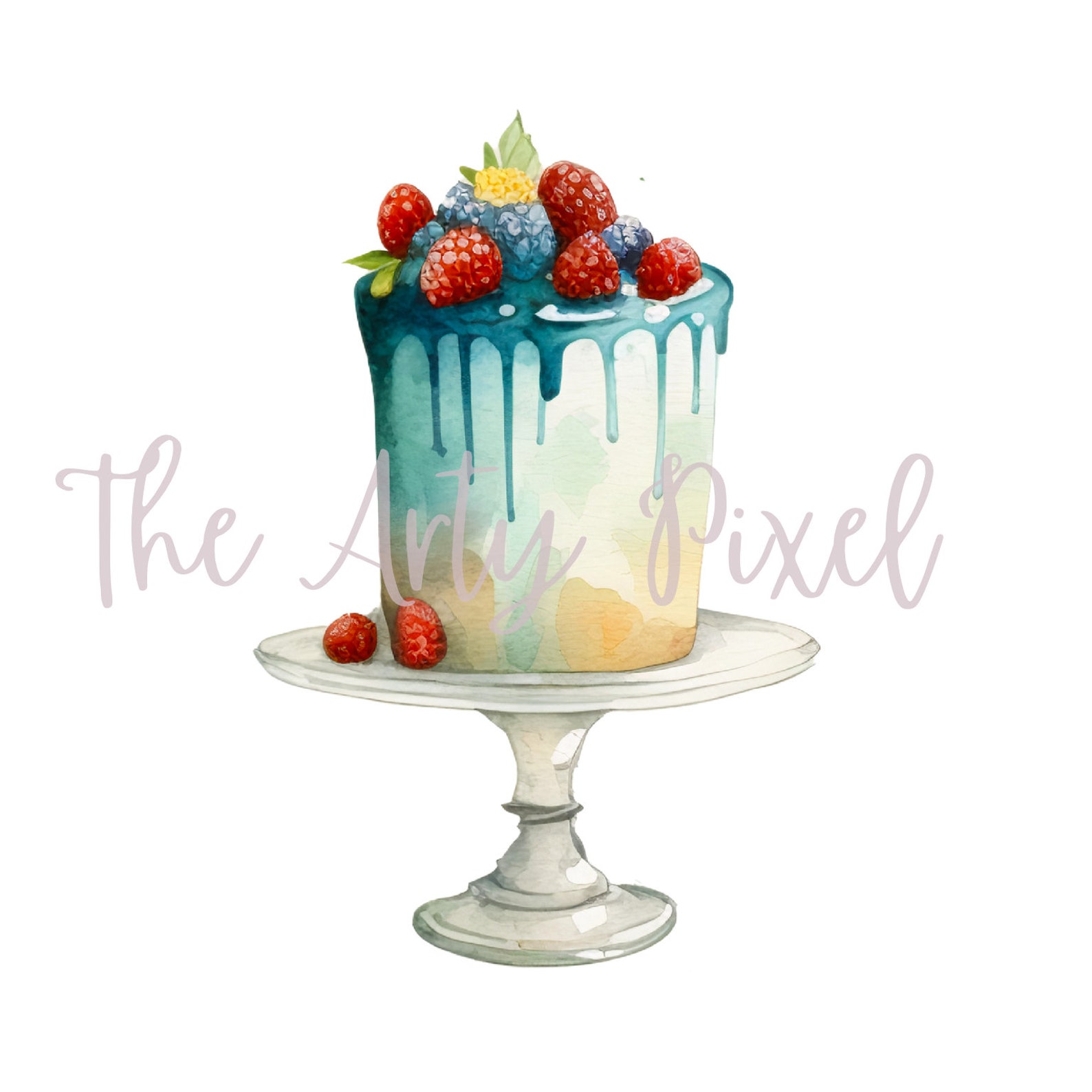 Watercolor Bakery Clipart Set Cakes and Cupcakes PNG Set - Etsy