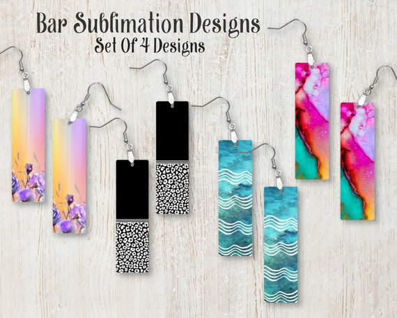 Bar Earrings Sublimation Designs Rectangle PNG Graphics - Etsy