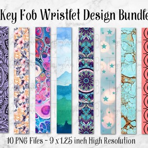 Key Fob Wristlet Design Bundle, Sublimation Graphics, Commercial PNG ...