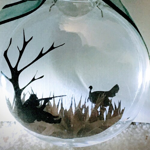 Floating Ornament Turkey Hunter Scene Hunting Ornament - Etsy