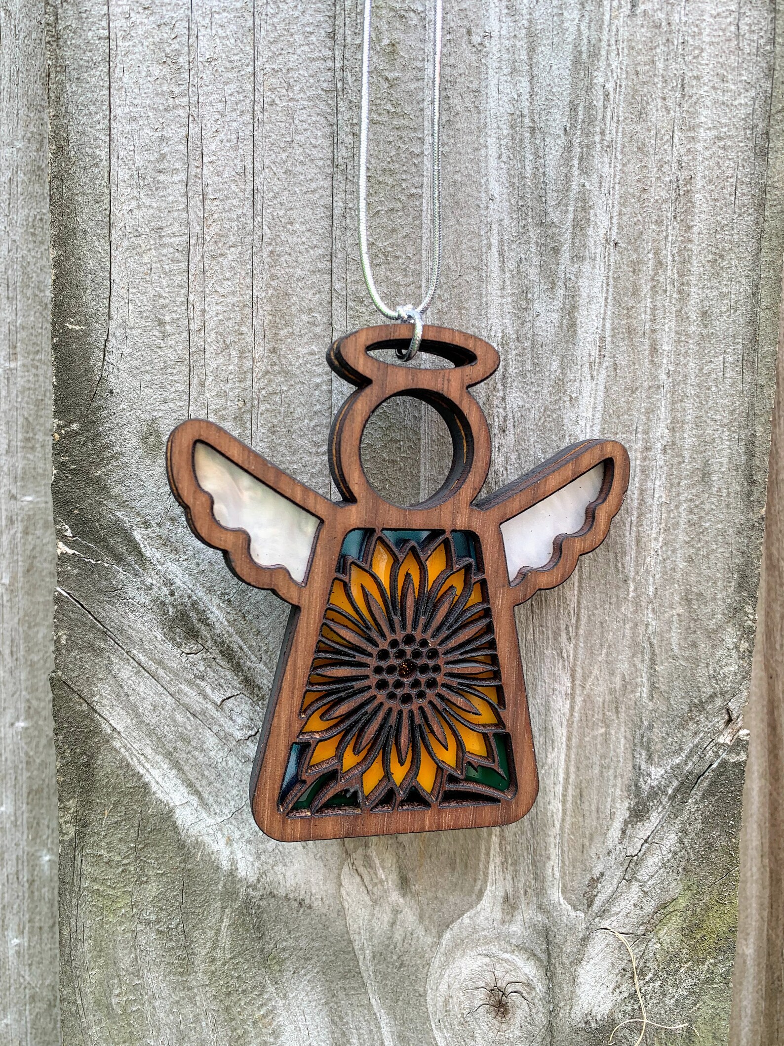 Sunflower Angel Keepsake Suncatcher Ornament - Etsy