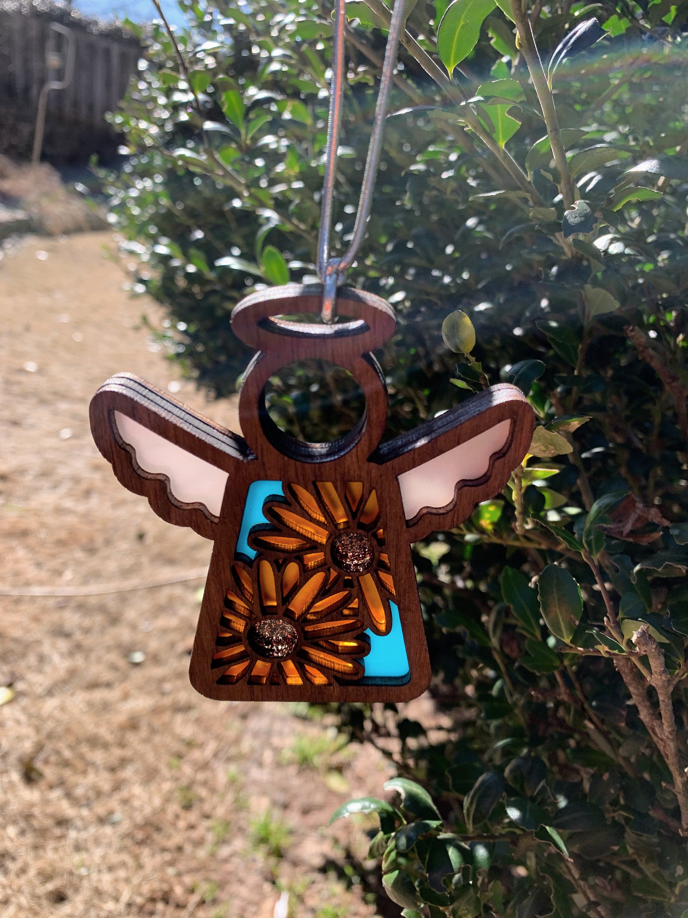 Orange Gerbera Daisy Angel Keepsake Suncatcher Ornament - Etsy